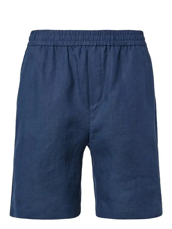 Sunspel Linen Shorts - Blue