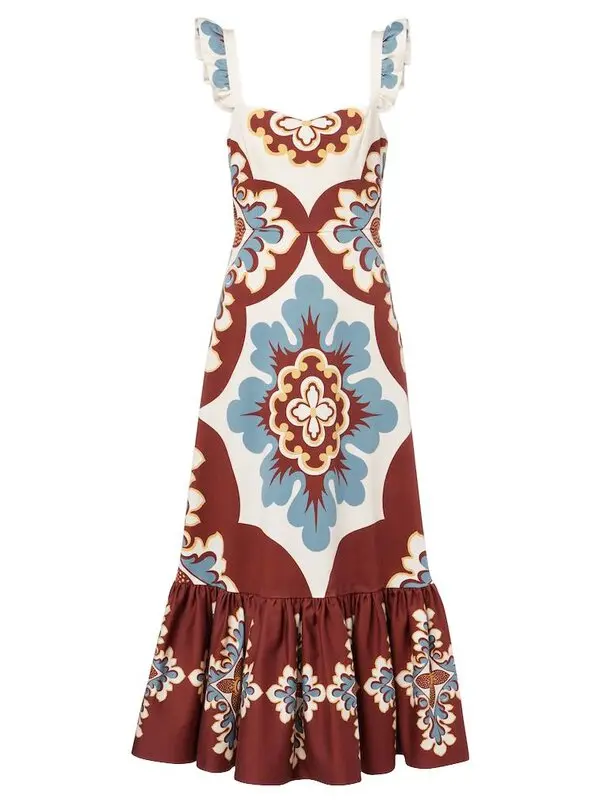 La DoubleJ Gingerbread Printed Midi Dress - Multicoloured
