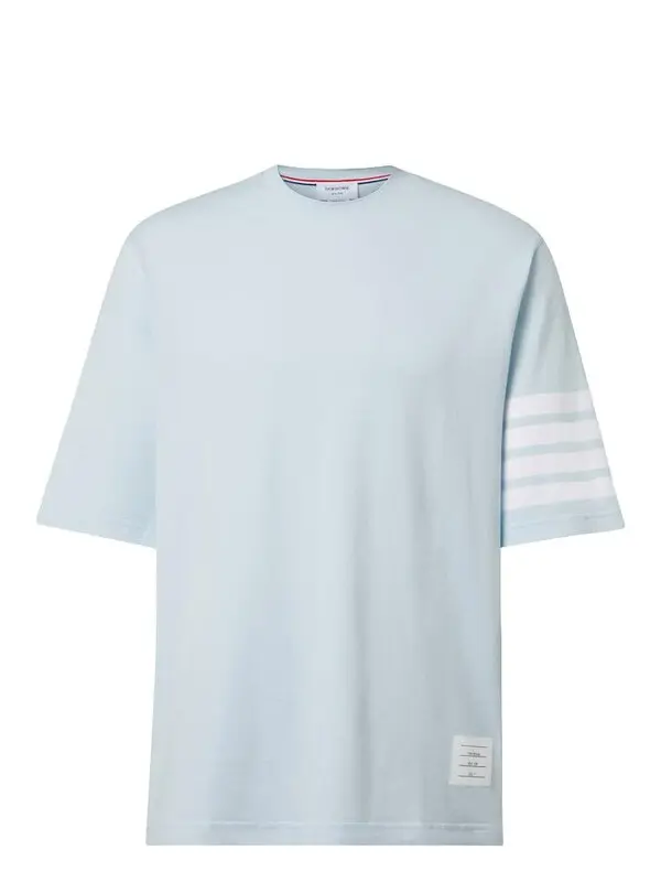 Thom Browne 4-bar Cotton Jersey T-shirt - Blue