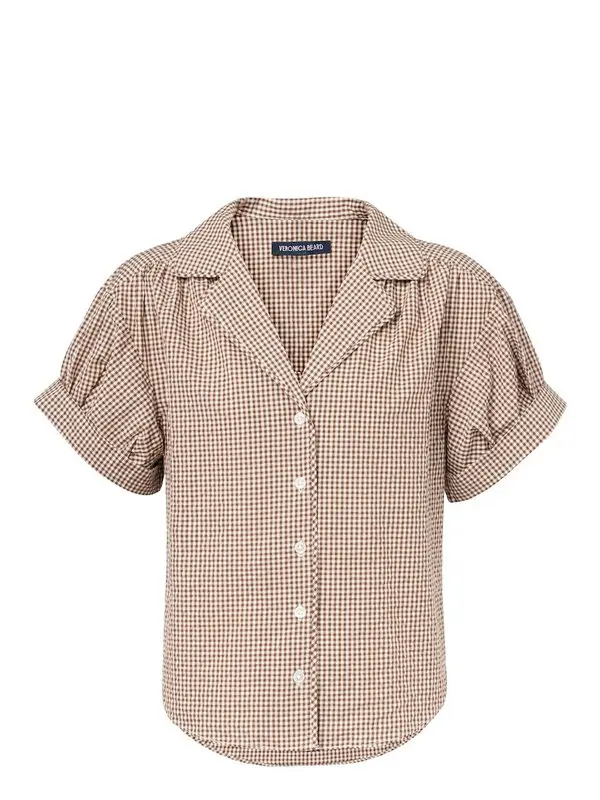 Veronica Beard Ilene Gingham Cotton-blend Shirt - Brown