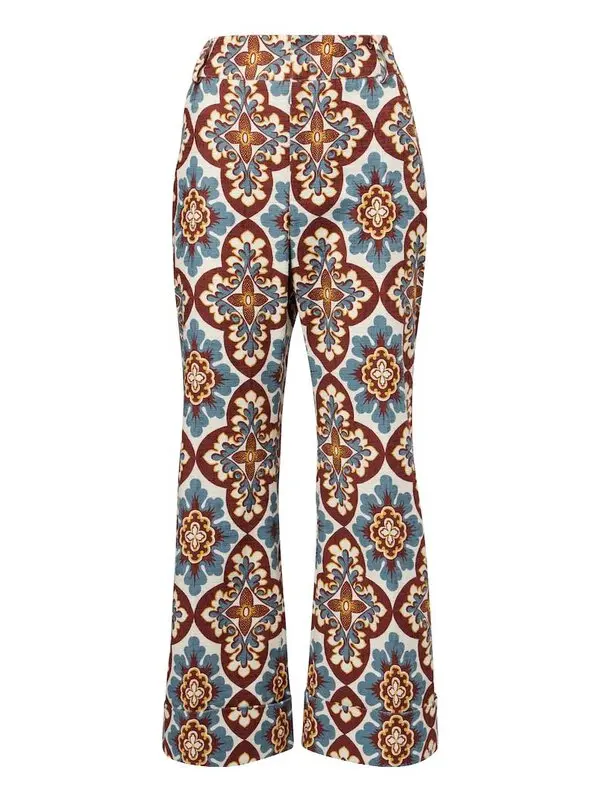 La DoubleJ Hendrix High-rise Cotton Flared Pants - Multicoloured