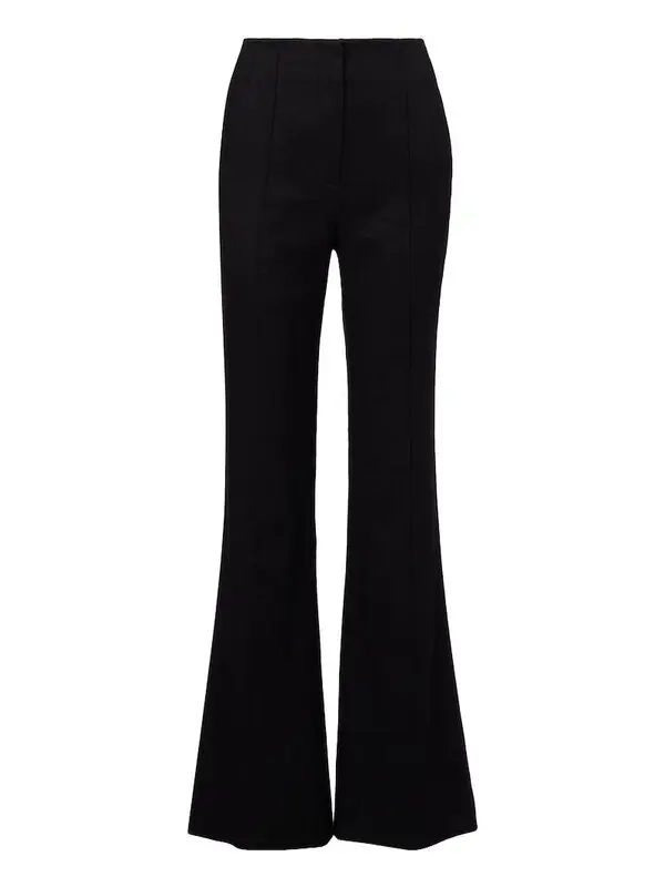 Veronica Beard Komi High-rise Linen-blend Flared Pants - Black