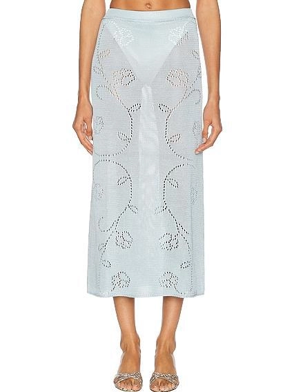 Calle Del Mar Ivy Knit Midi Skirt - Tide