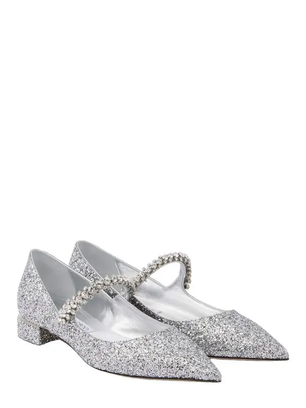 JIMMY CHOO Bing Embellished Mary Jane Pumps - Silver