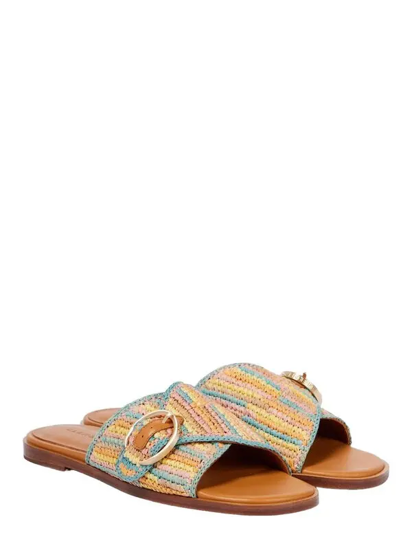 Clergerie Irime Raffia Slides - Multicoloured