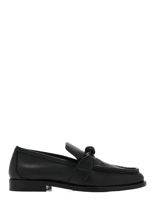 Bottega Veneta Astaire Leather Loafers With Knot Detailing - Black