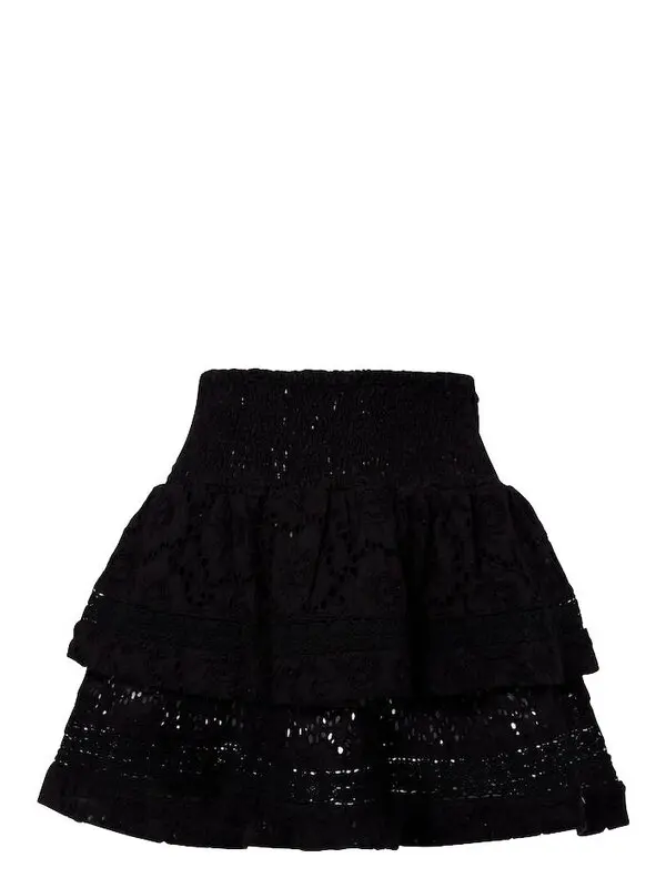 Melissa Odabash Riri Cotton Broderie Mini Skirt - Black