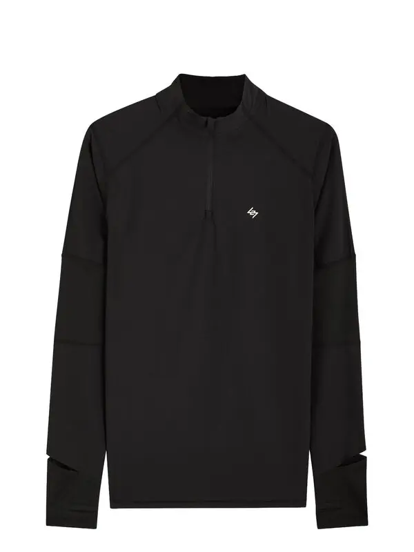 REPRESENT Quarter Zip Stretch-jersey Jacket - Black