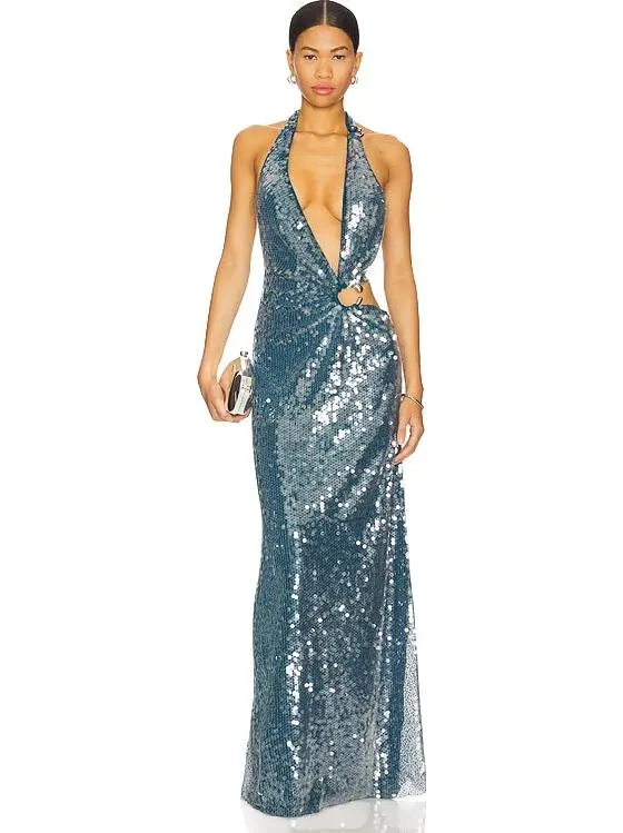 Misha Collection The Devon Sequin Dress - Blue