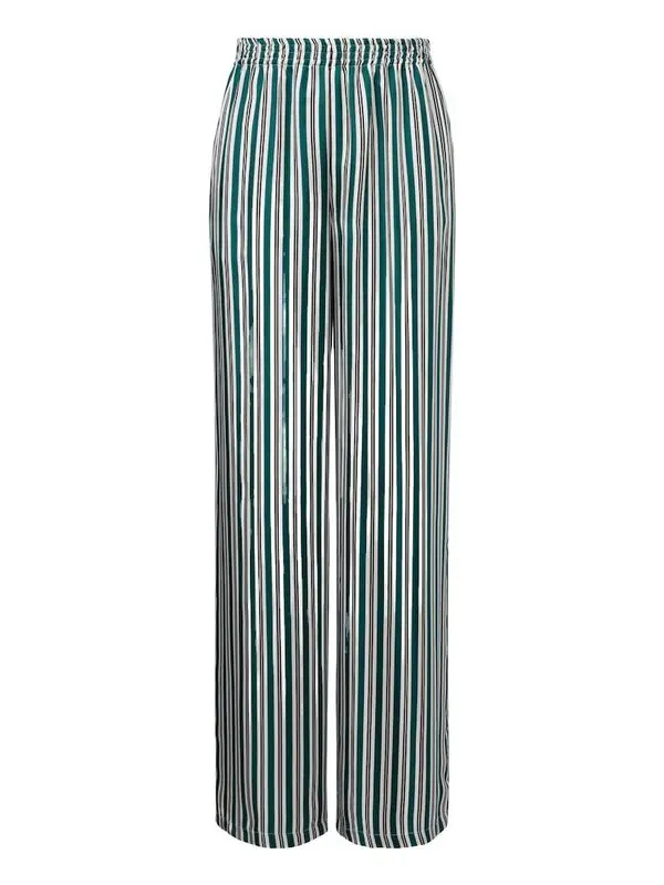 Max Mara Ladino Striped Wide-leg Silk Twill Trousers - Multicoloured