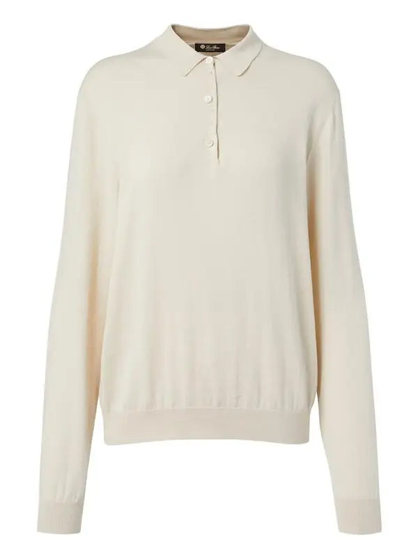 Loro Piana Ice Wish Knitted Cotton Polo Shirt - White