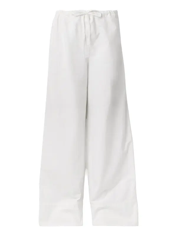 THE ROW Enea Cotton Wide-leg Pants - Neutrals