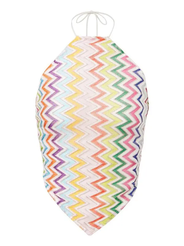 Missoni Zigzag Knitted Halterneck Top - Multicoloured