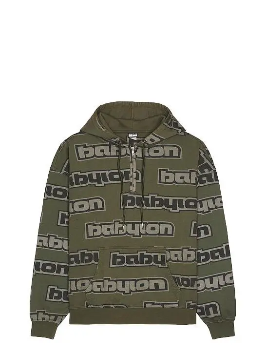 BABYLON All Over Hoodie In . Also - Olive