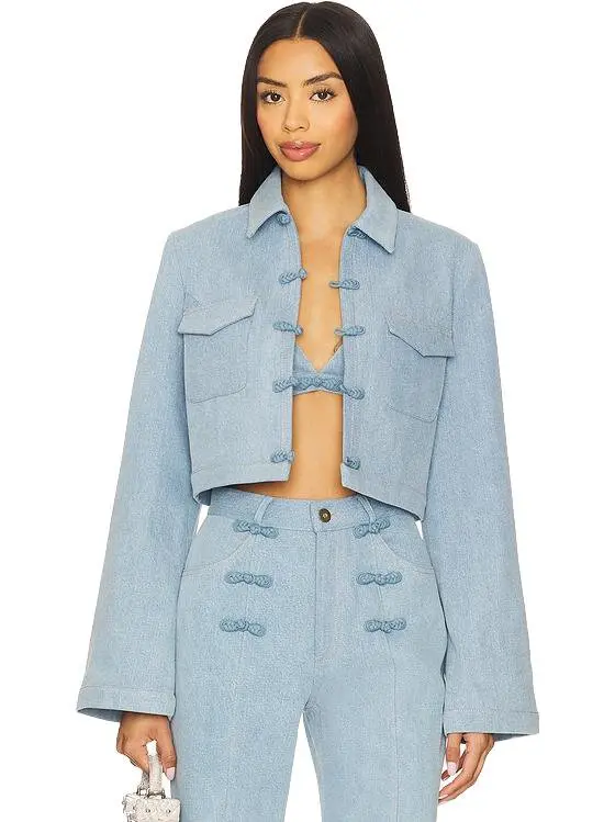 SAU LEE Bambi Denim Jacket In . Also - Blue
