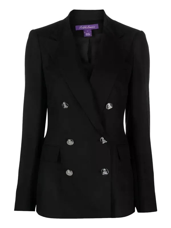 Ralph Lauren Double-breasted Cashmere Blazer - Black