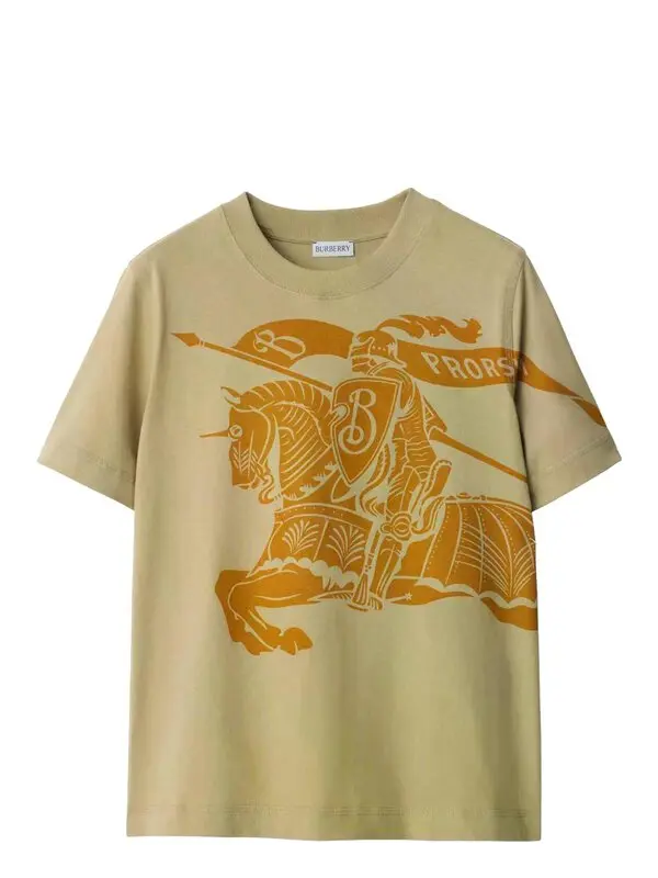 Burberry Equestrian Knight-print Crew-neck T-shirt - Neutrals