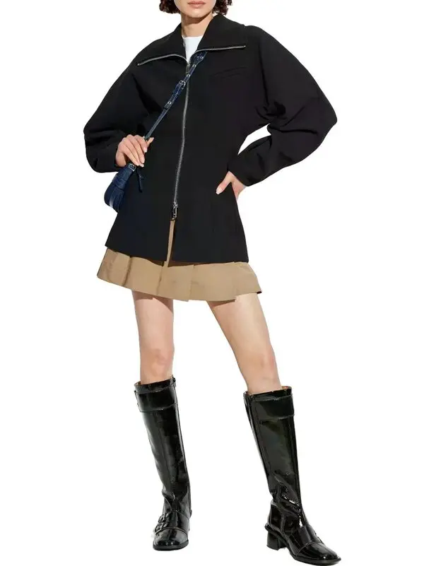 GANNI The Bonded Crepe Jacket - Black
