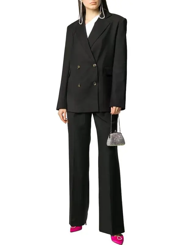 Loulou De Saison Wool Flared Trousers - Black