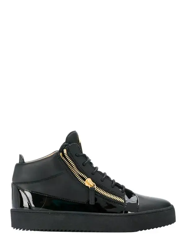 GIUSEPPE ZANOTTI Kriss Leather Mid-top Sneakers - Black