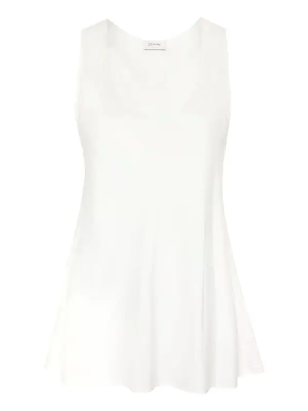 LEMAIRE Scoop Neck Satin Tank Top - White