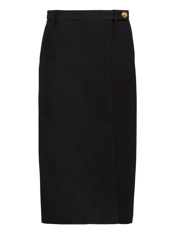 Prada Tricotine Midi Skirt - Black