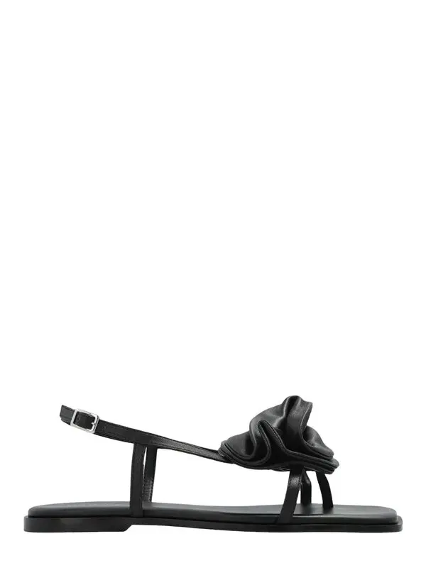 VIC MATIE Leather Slingback Sandals - Black
