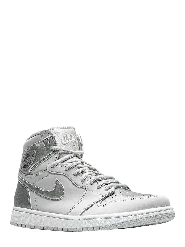 JORDAN Air 1 Retro High Co.jp Metallic Silver Sneakers - Grey