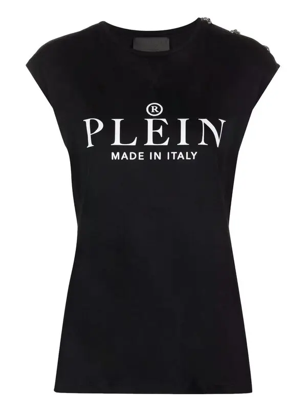 Philipp Plein Logo Print T-shirt - Black