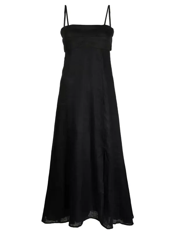 Faithfull The Brand Linen Midi Dress - Black