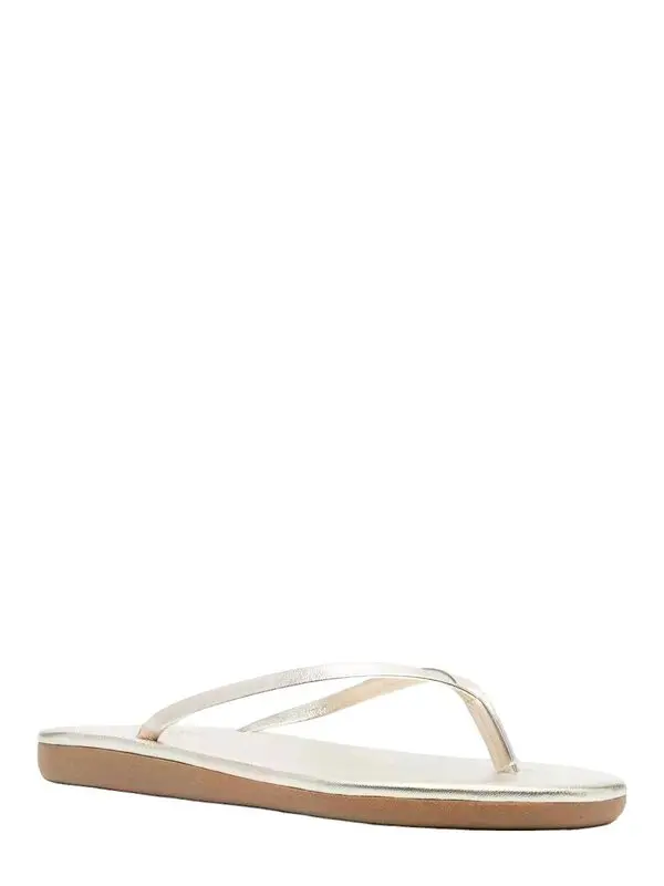ANCIENT GREEK SANDALS Saionara Leather Flip Flops - Metallic