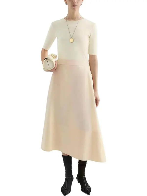 JIL SANDER Wool Asymmetric Skirt - Neutrals