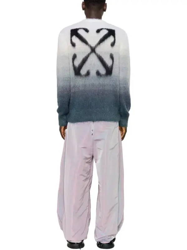 Off-White Ombré Brushed Mohair-wool Blend Jumper - Grey