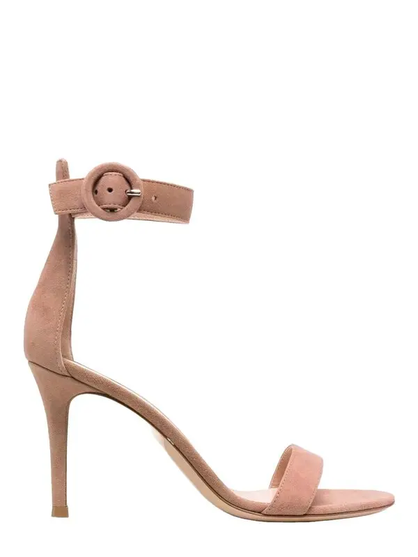 GIANVITO ROSSI Portofino 85mm Suede Sandals - Neutrals
