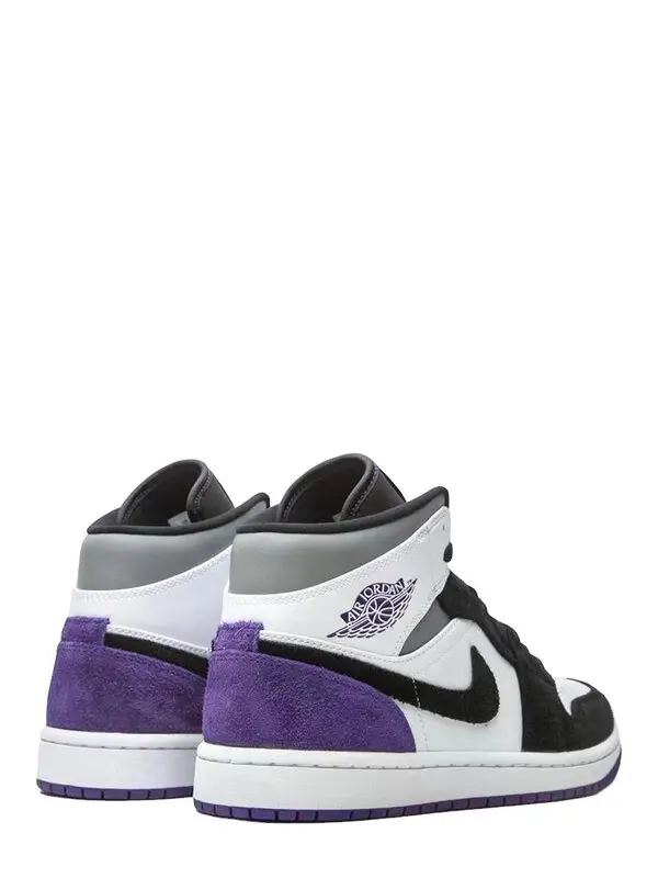 JORDAN 1 Mid Se Court Purple Suede Sneakers - White