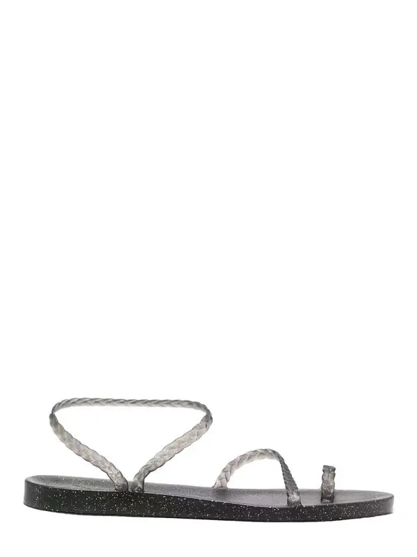 ANCIENT GREEK SANDALS Single-toe Flip Flops - Black