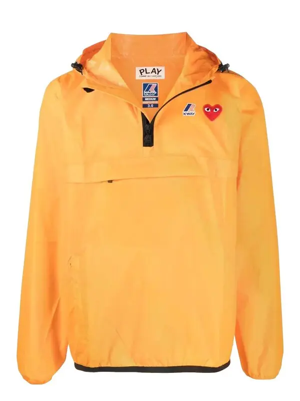 Play Comme Des Garcon X K-way Pullover Hooded Jacket - Orange