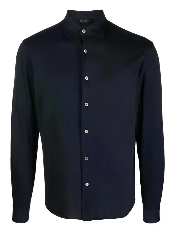DELL'OGLIO Long-sleeve Cotton Shirt - Blue