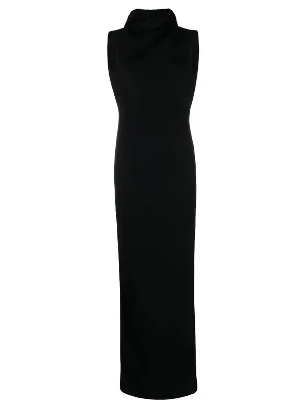 MONOT Hooded Open-back Maxi Dress - Black