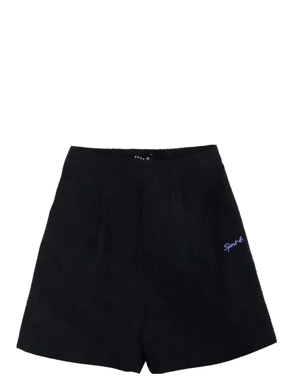 AGNES B. Seersucker Shorts - Blue