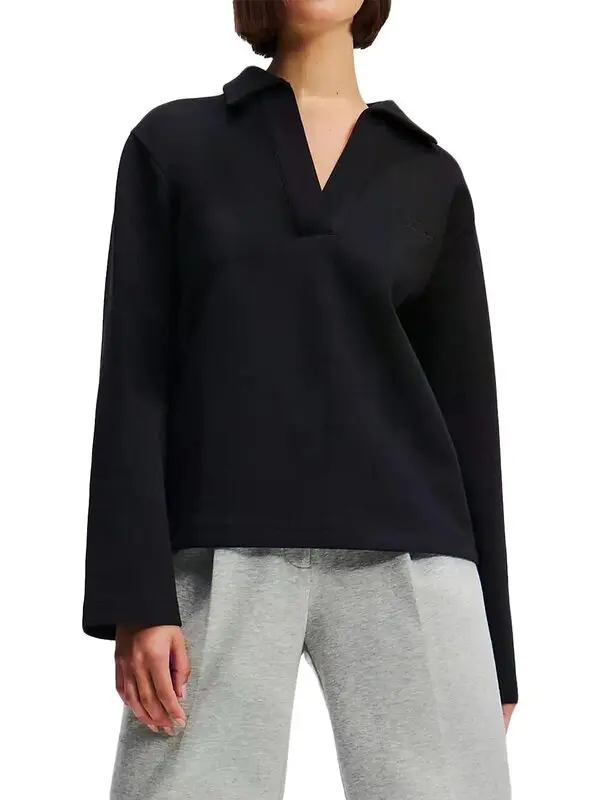 Karl Lagerfeld Logo-print V-neck Sweatshirt - Black