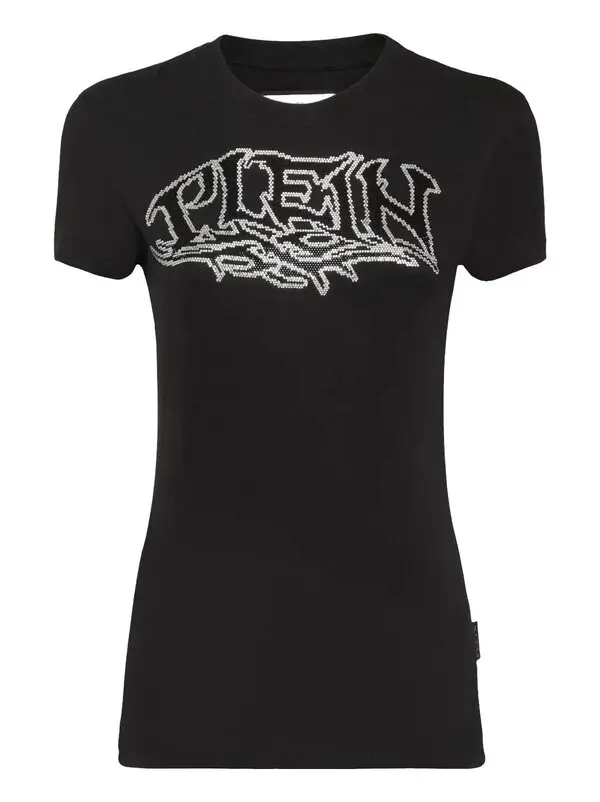 Philipp Plein Embellished Cotton T-shirt - Black