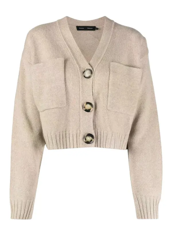 Proenza Schouler Sofia Cropped Cardigan - Neutrals
