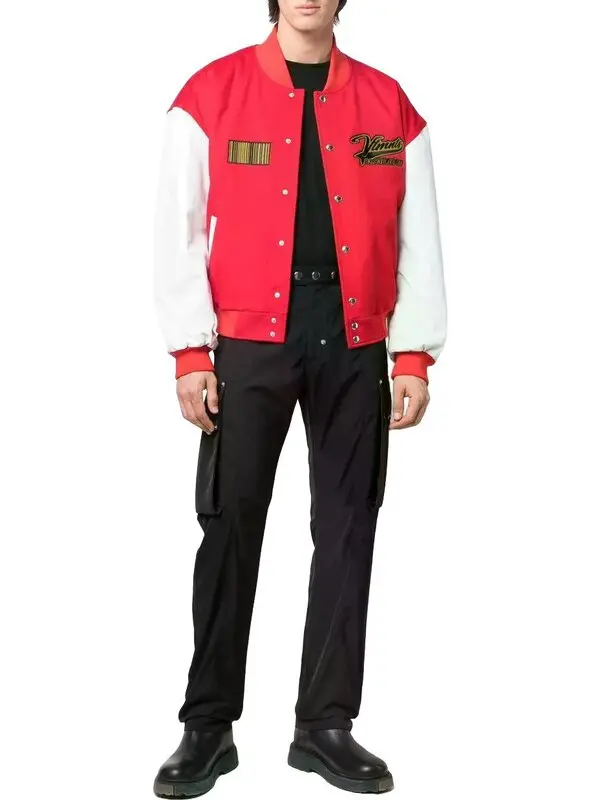 VTMNTS Embroidered Logo Bomber Jacket - Red