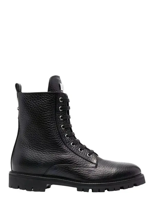 Philipp Plein Star-studded Leather Boots - Black