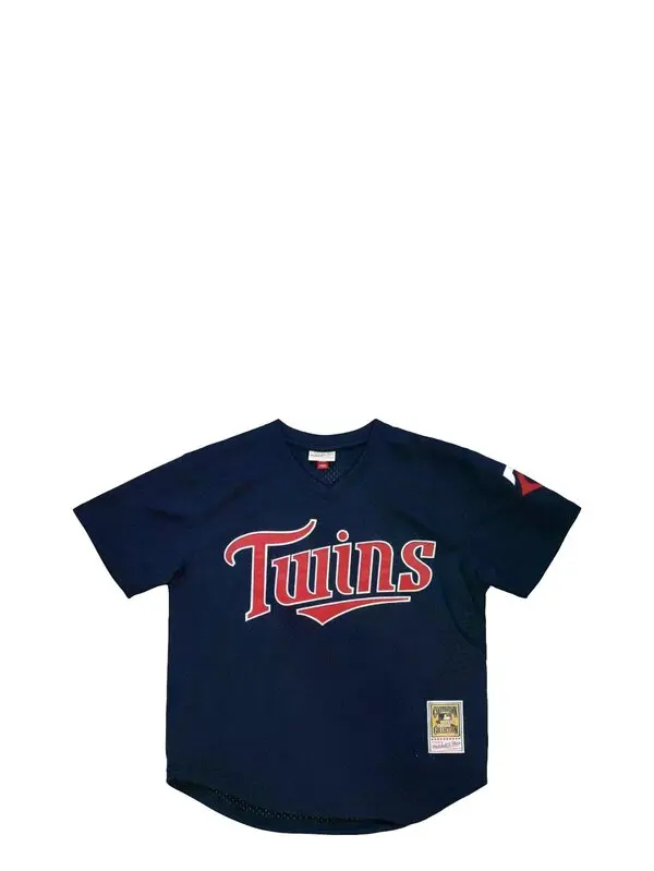 Mitchell & Ness Mlb Minnesota Twins 2002 David Ortiz Authentic Bp Pullover Jersey T-shirt - Blue