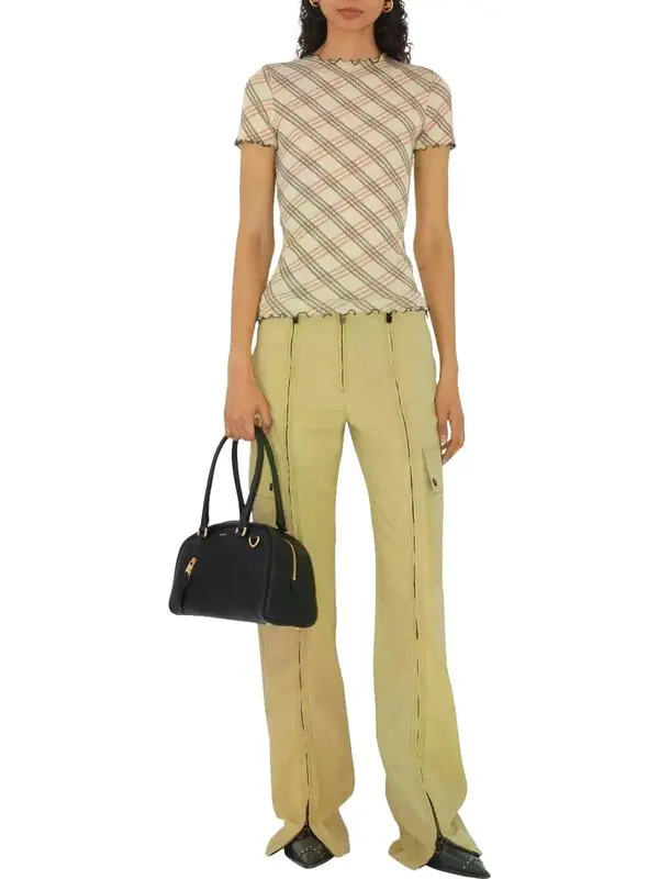 Burberry Check Pattern T-shirt - Neutrals
