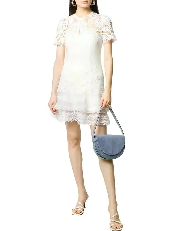 Simkhai Lace Panelled Crepe Dress - White