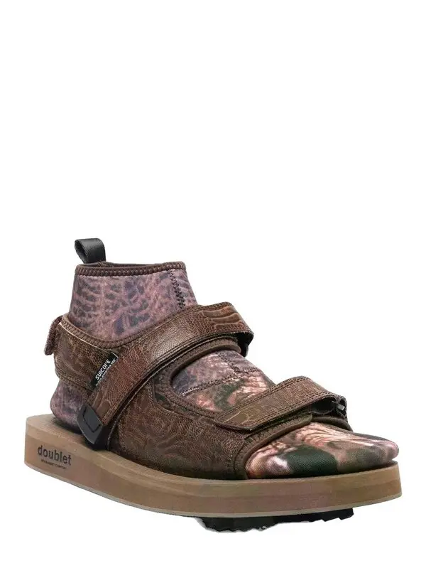 DOUBLET Dinosaur Layered Sandals - Brown