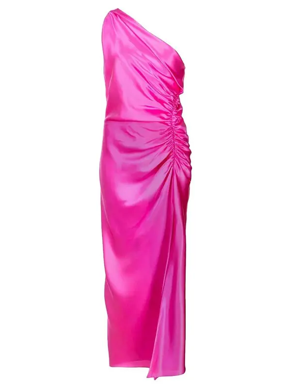Michelle Mason One-shoulder Silk Dress - Pink